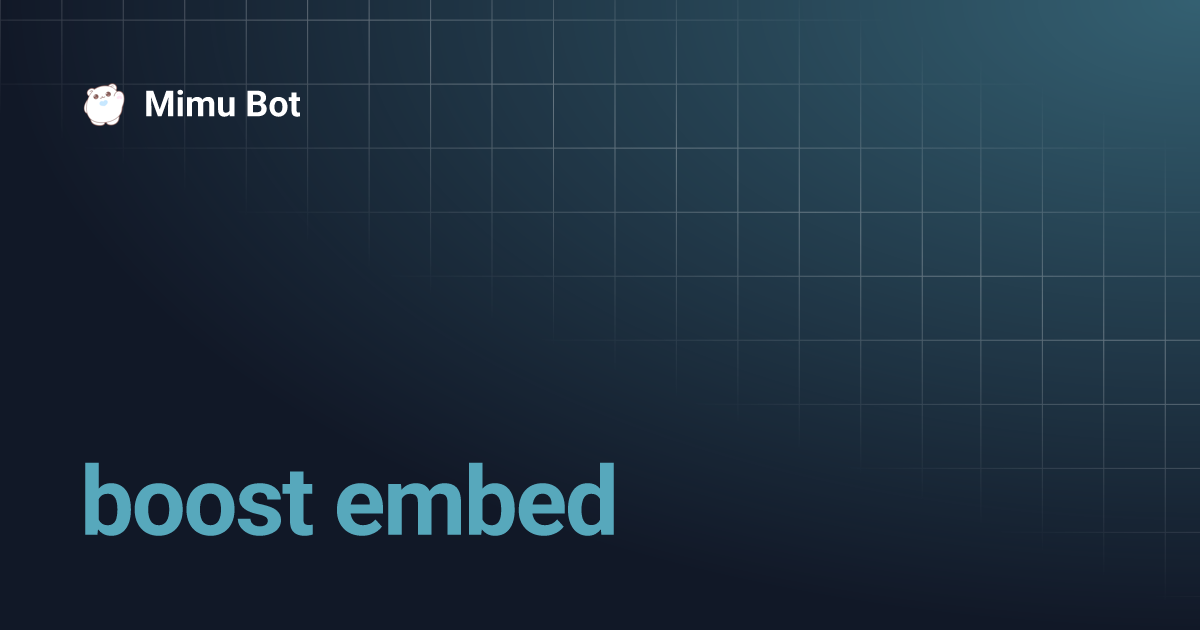 boost embed | Mimu Bot