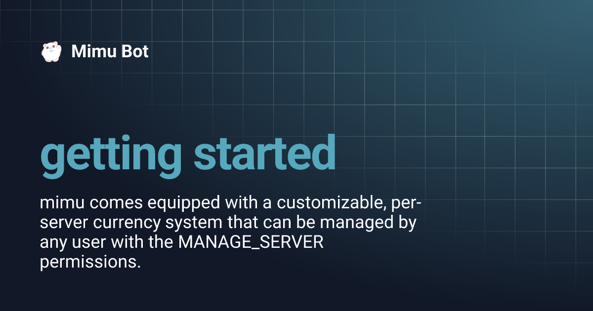getting started | Mimu Bot